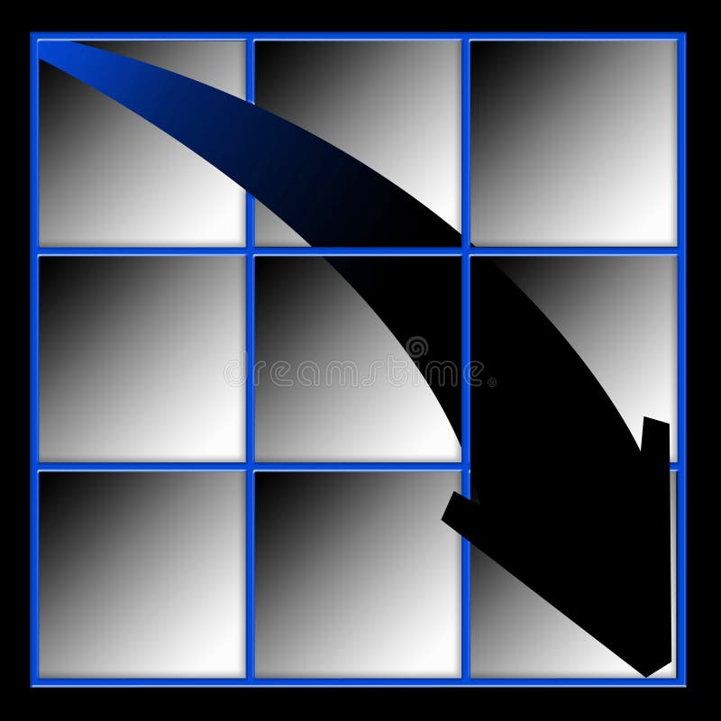 Arrow Going Down stock illustration. Illustration of arrow - 88411