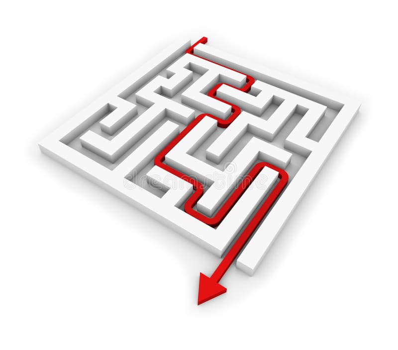 Breaking through the Maze To Freedom Stock Illustration - Illustration ...