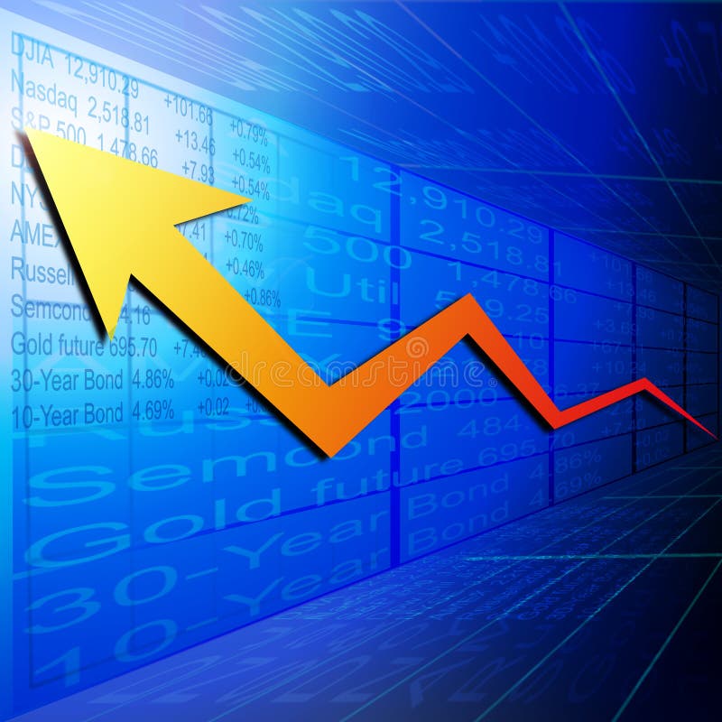 An arrow going up stock illustration. Illustration of orange - 2306381