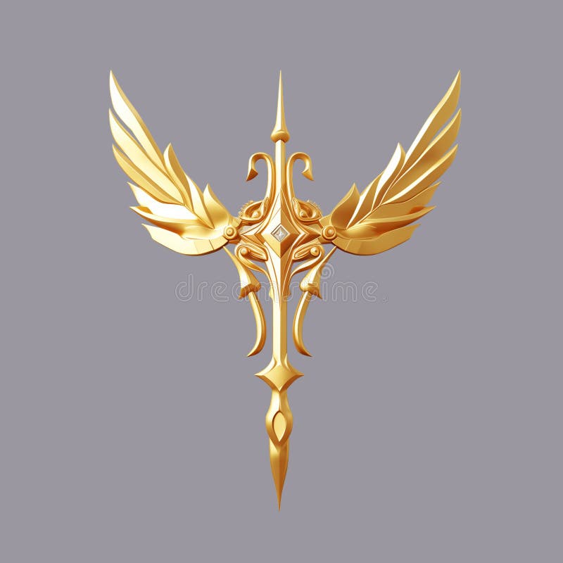 Arrow. Golden Arrow on a Gray Background Stock Illustration ...