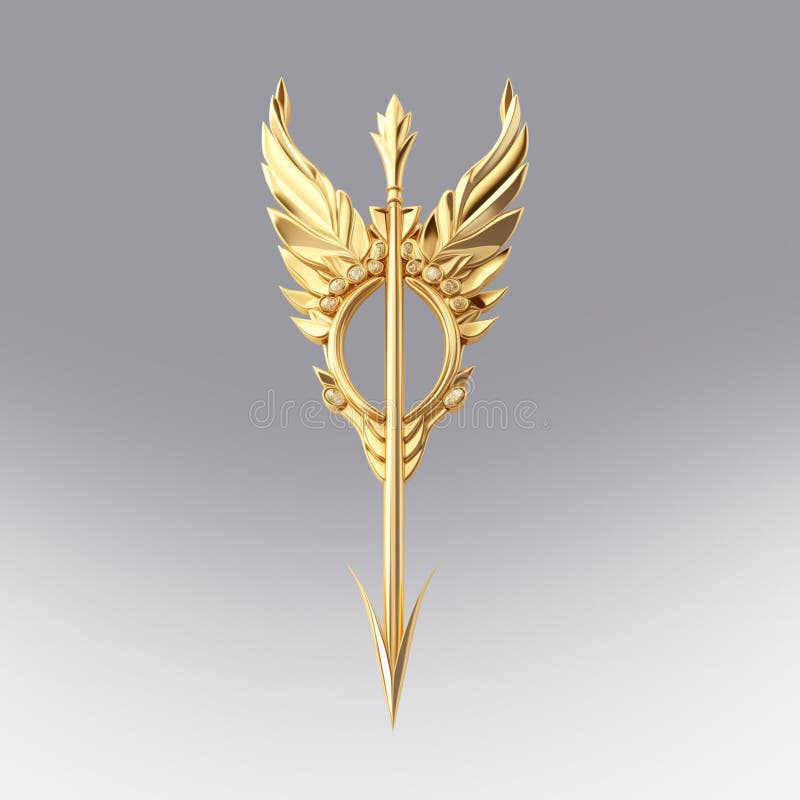 Arrow. Golden Arrow on a Gray Background Stock Illustration ...