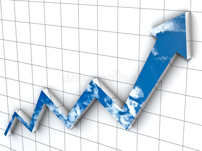 Arrow Graph Going Down on a Red Background Stock Illustration ...