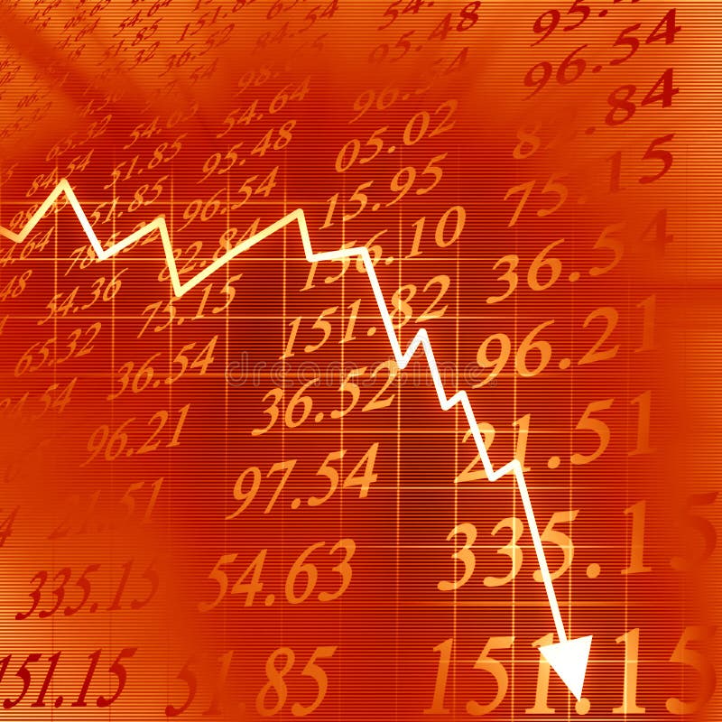 Arrow graph going down stock illustration. Illustration of profit - 3094220