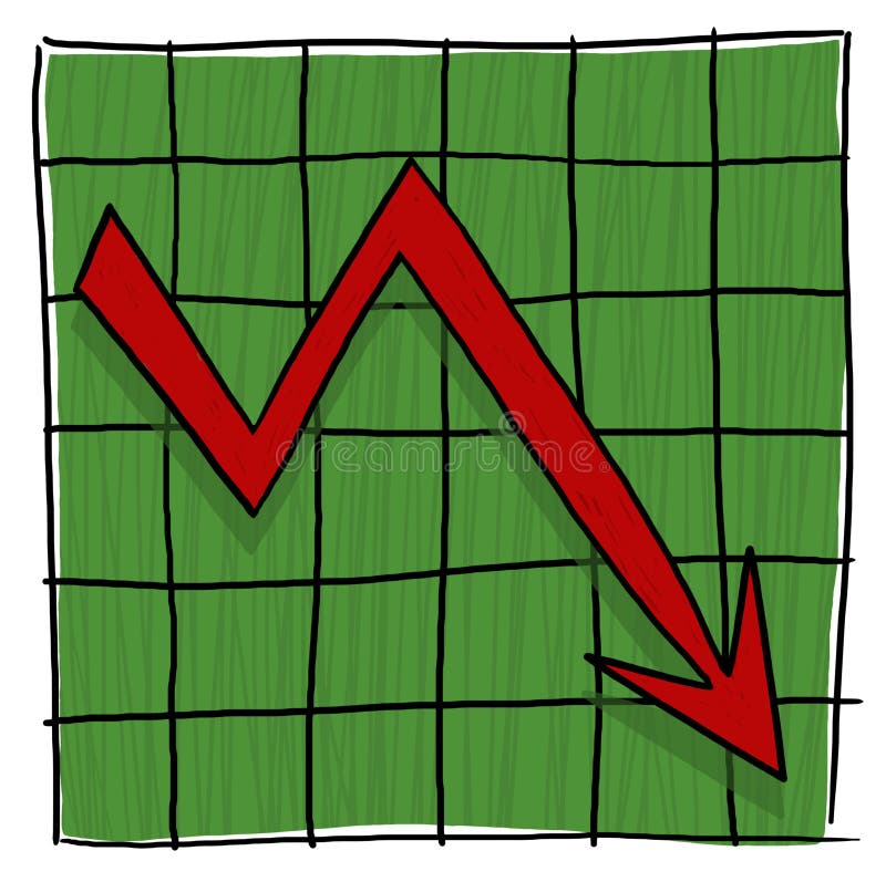 Arrow Graph Going Down on Green Background Illustration Stock ... Arrow Graph Going Down on Green Background Illustration Stock ...