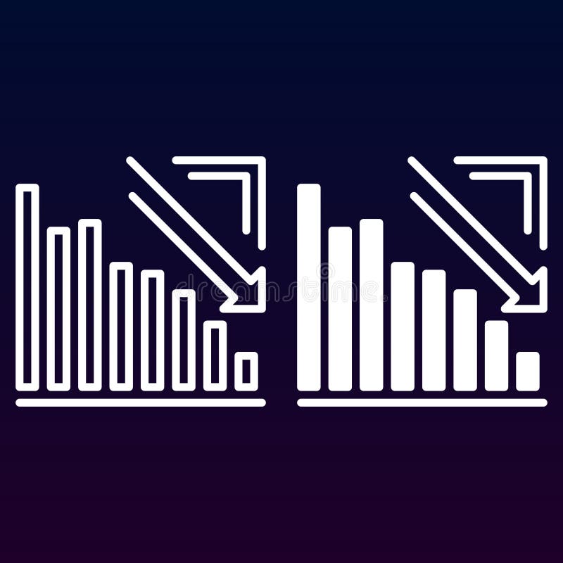 Arrow Graph Going Down Icon Vector, Filled Flat Sign, Solid Pictogram ...