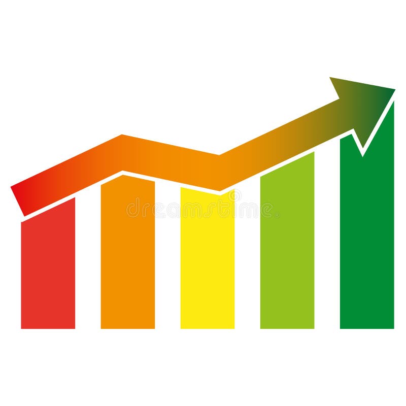 Arrow Graph Icon. Finance Management. Progress Bar. Vector Illustration ...
