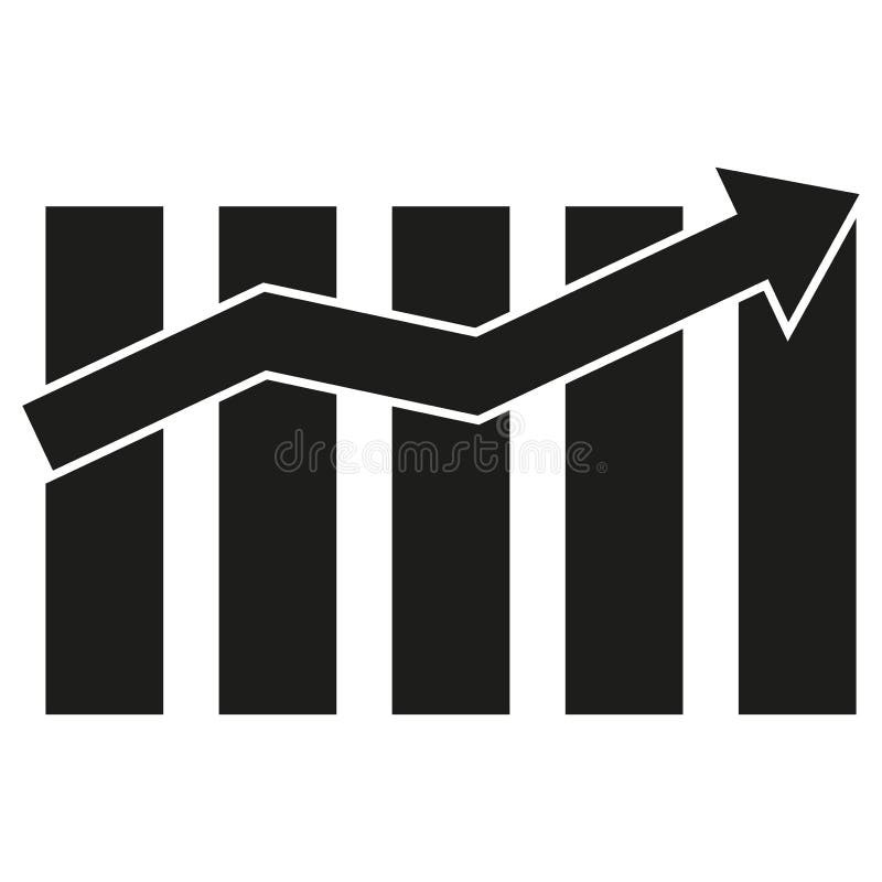 Arrow Graph Icon. Finance Management. Progress Bar. Vector Illustration ...