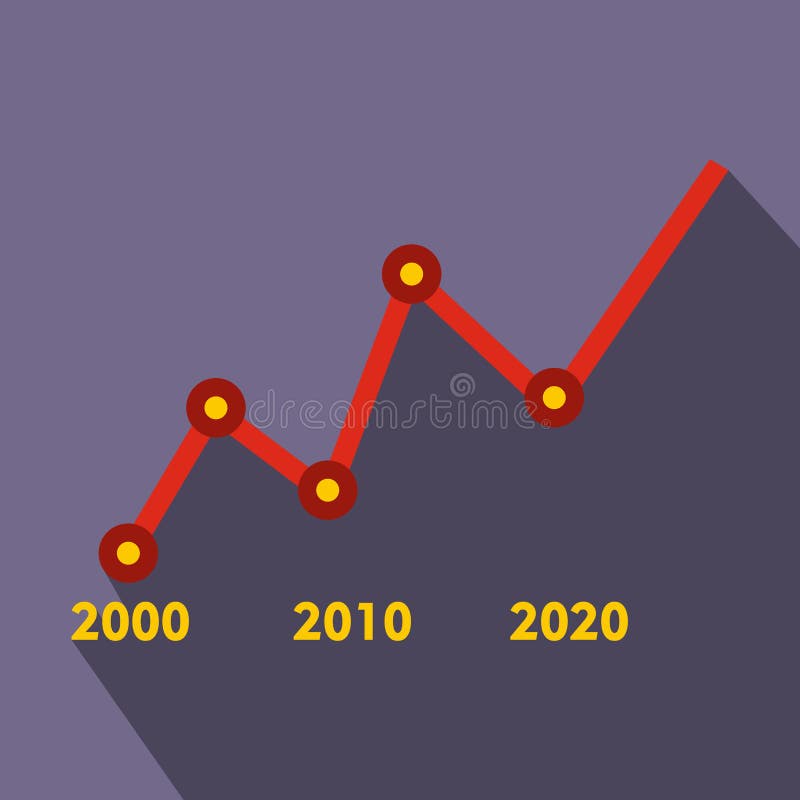 Arrow Graph Icon, Flat Style Stock Vector - Illustration of graphic ...
