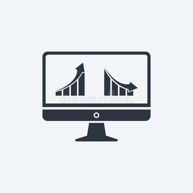 Arrow Graph Icon, Up and Down on Screen Monitor Pc. Simple Vector ...