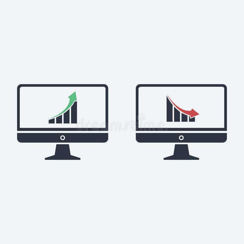Arrow Graph Icon, Up and Down. Simple Color Vector Symbol in Flat Style ...