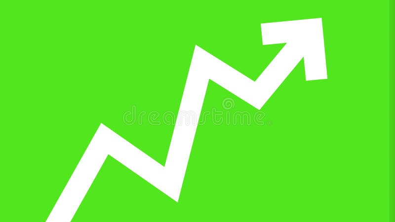 Arrow Graph Up Icon Green Screen Stock Video - Video of growth ...