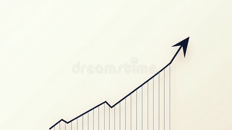 Arrow Graph with Vertical Lines on Beige Background Stock Illustration ...