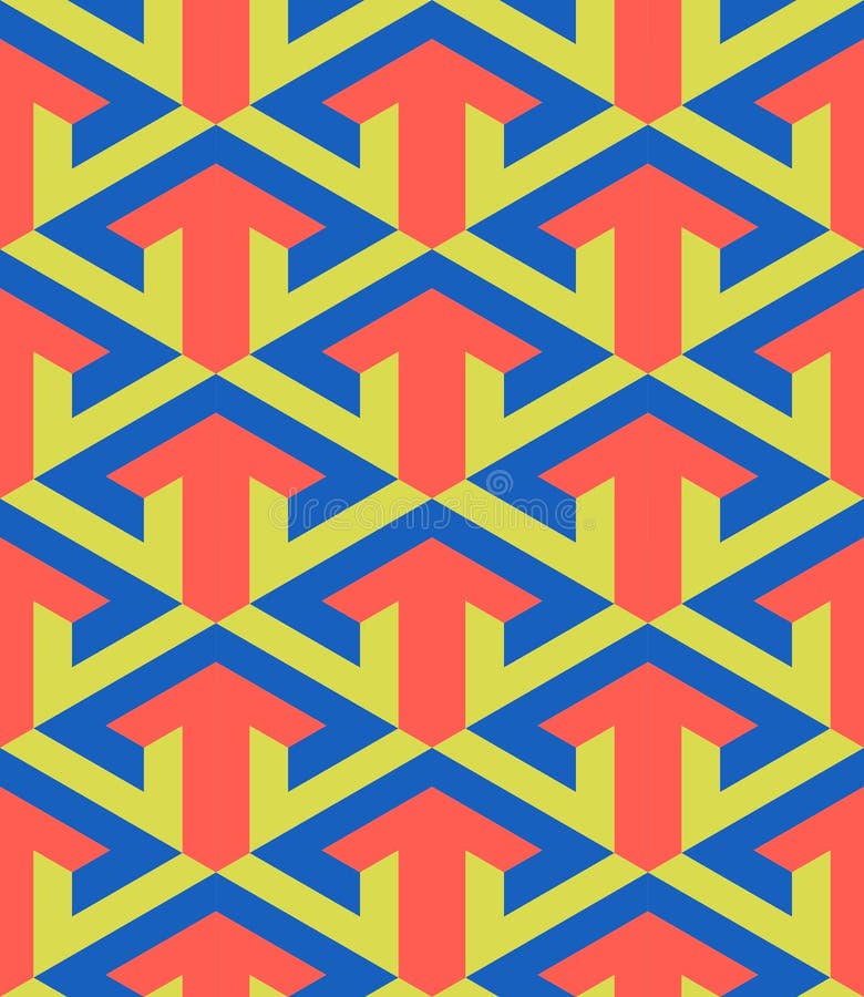 Arrow Graphic Design in a Seamless Pattern Stock Vector - Illustration ...