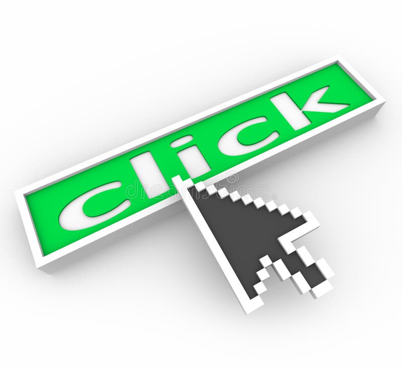 Arrow on Green Click Button Stock Illustration - Illustration of ...