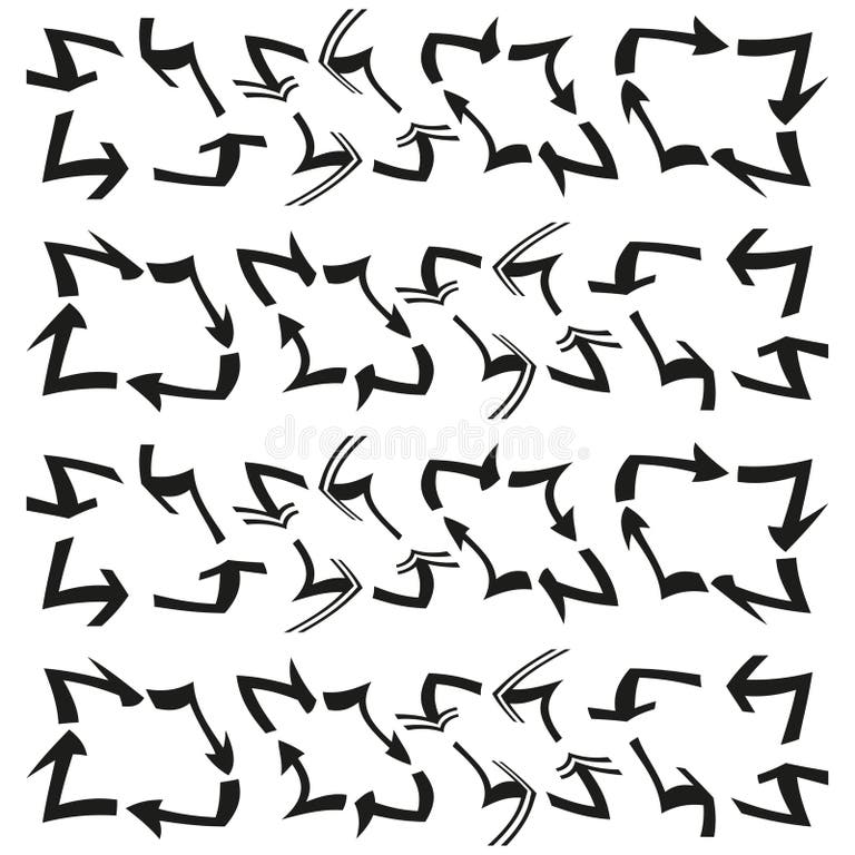 Arrow Grid Pattern. Directional Shape Icon. Repeating Vector Figure ...