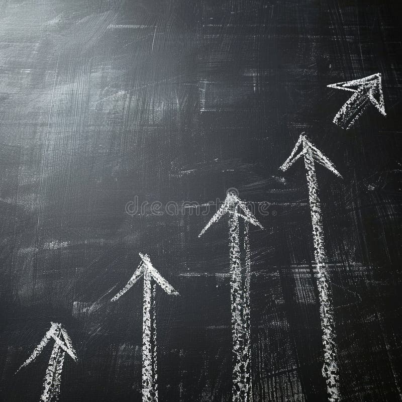 The Arrow of the Growing Trend Drawn on the Board Stock Photo - Image ...