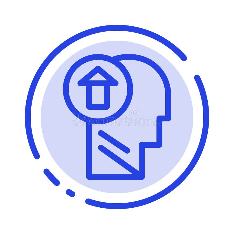 Arrow, Head, Human, Knowledge, Mind, Up Blue Dotted Line Line Icon ...
