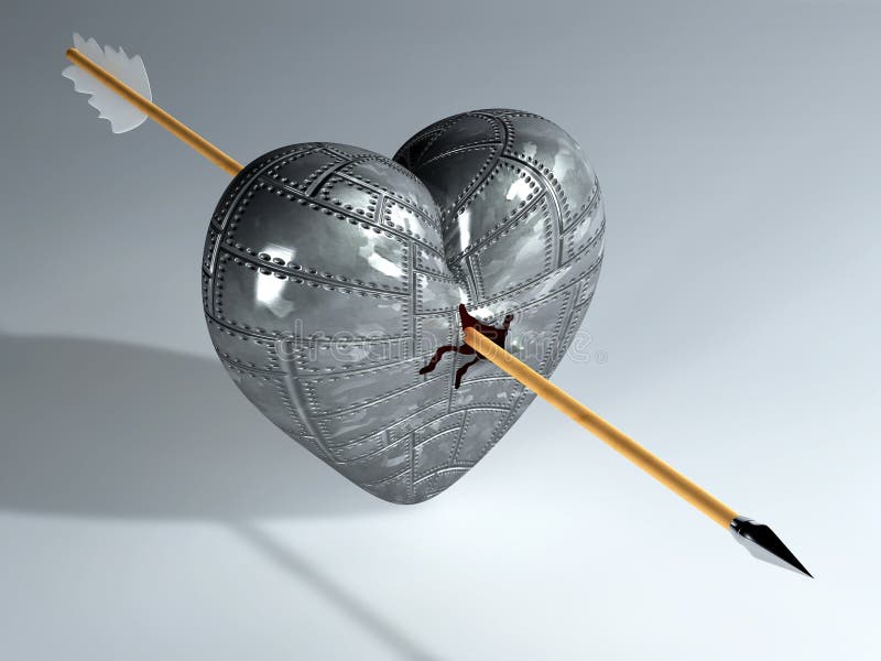 Arrow in the heart stock illustration. Illustration of symbol - 13196094