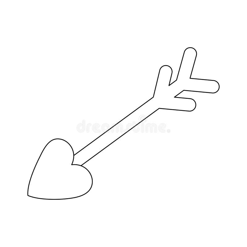 Arrow with Heart Shaped Tip, Design Element for Valentines Day, Vector ...