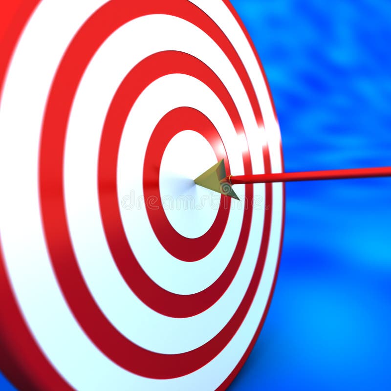 Arrow on target stock illustration. Illustration of circle - 18347557