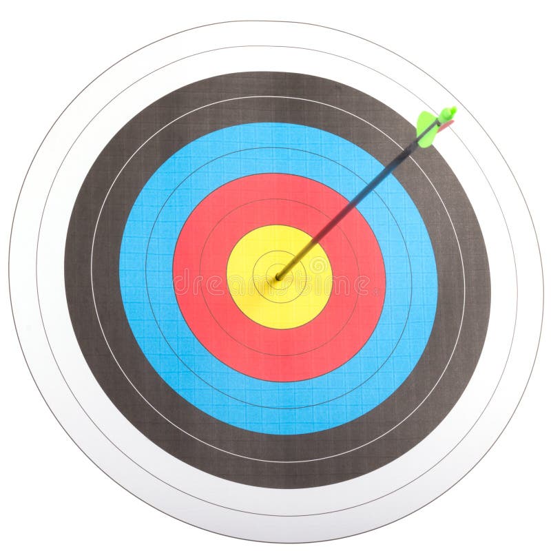 Arrow Hit Goal Ring in Archery Target Stock Photo - Image of accurate ...