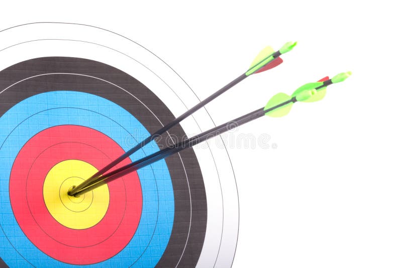Arrow Hit Goal Ring In Archery Target Stock Image - Image of perfection ...