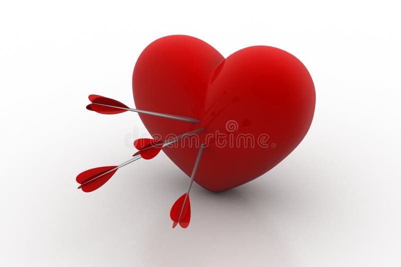 Arrow hit the heart sign stock illustration. Illustration of friendship ...