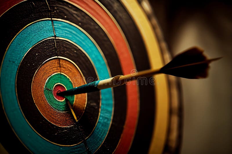 Arrow Hit the Target. AI Generated Stock Illustration - Illustration of ...