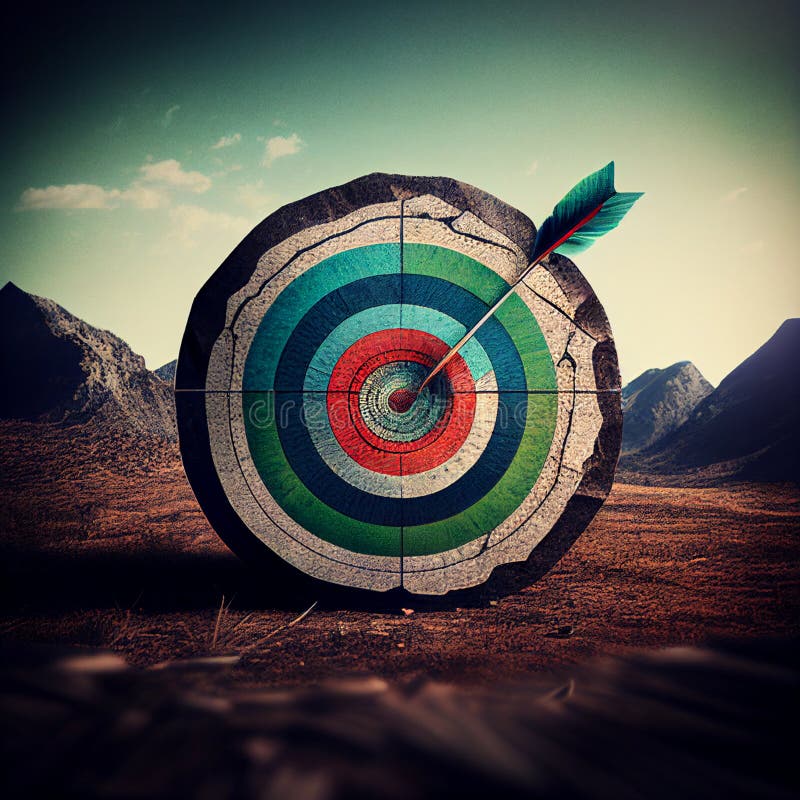 Arrow Hit the Target. AI Generated Stock Illustration - Illustration of ...