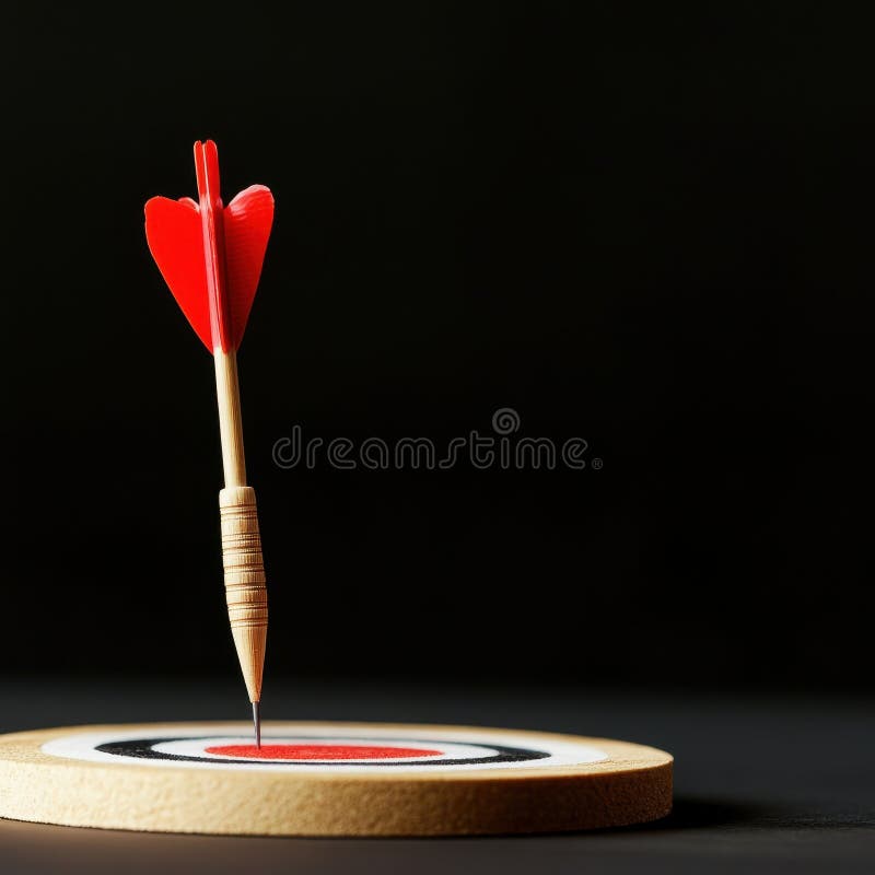 Arrow Hit Target on Black Background Stock Illustration - Illustration ...