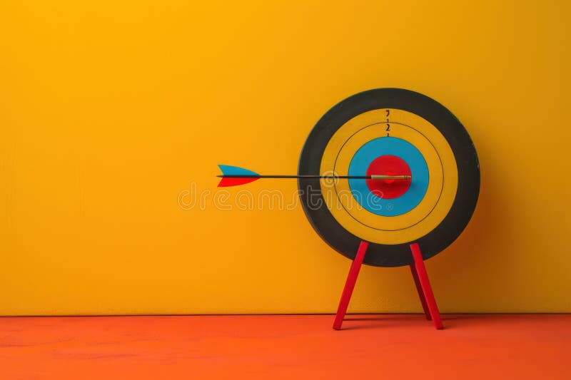The Arrow Hit Target. Generative AI Stock Photo - Image of design ...