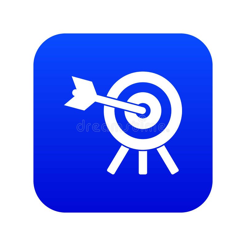 Arrow Hit the Target Icon Digital Blue Stock Vector - Illustration of ...
