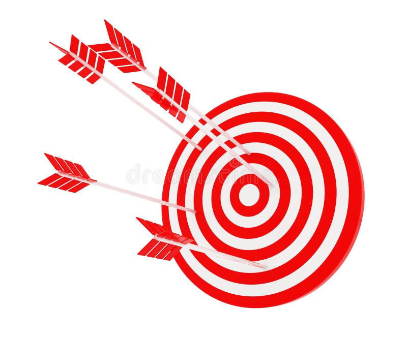 The arrow hit the target stock illustration. Illustration of match ...