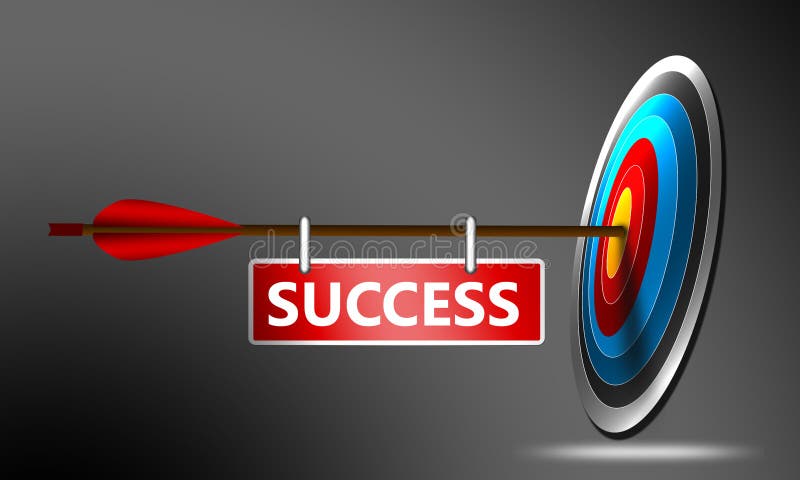 Arrow Hit To the Center of Target for Success Stock Illustration ...