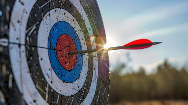 Arrow Striking Archery Target. AI Generated Stock Photo - Image of goal ...