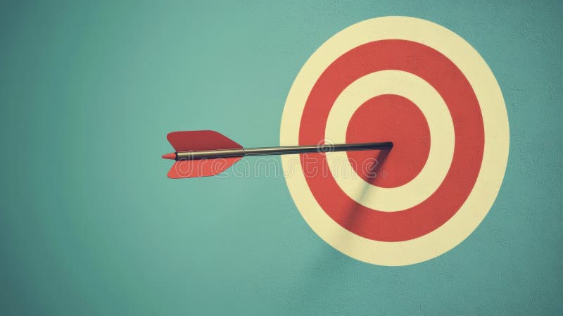 Arrow hits target center stock illustration. Illustration of marketing ...