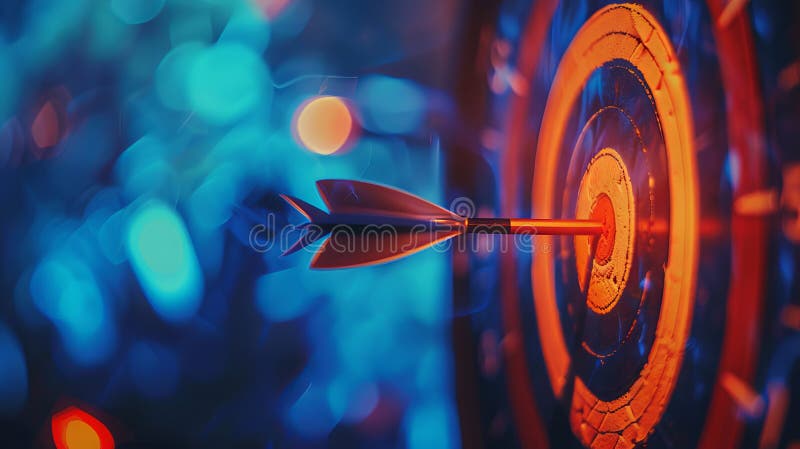 Arrow Hitting a Bullseye Target Symbolizing Business Excellence Stock ...