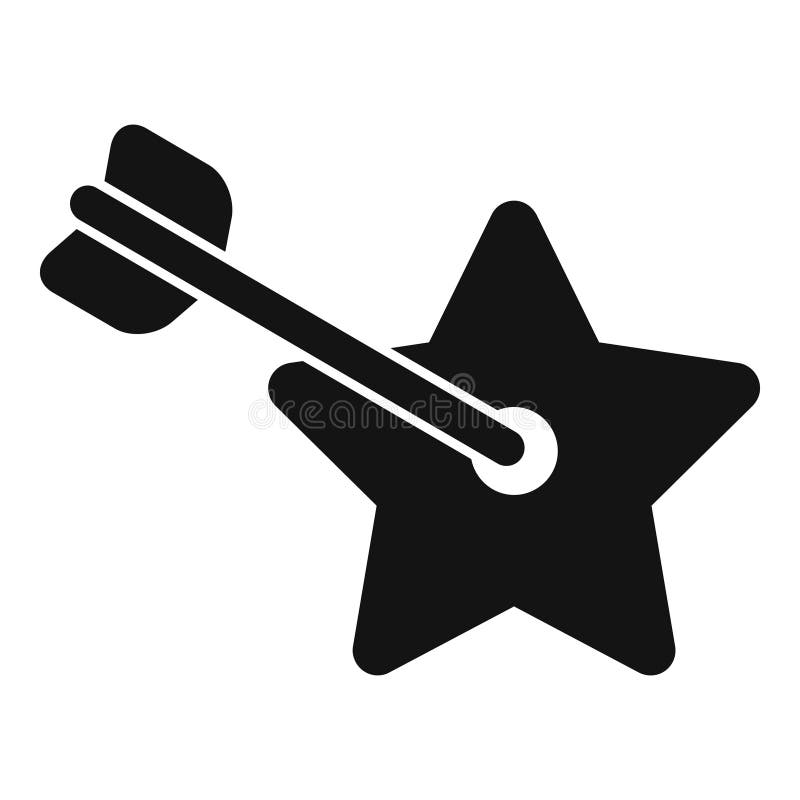 Arrow Hitting Center of Star Target Icon Stock Vector - Illustration of ...