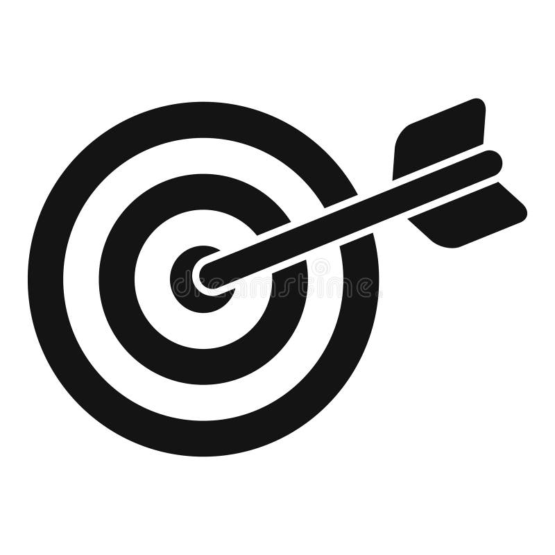 Arrow Hitting Center of Target Icon Representing Success Stock Vector ...