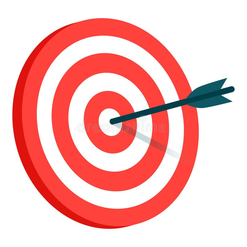 Arrow Hitting the Center of the Target Stock Vector - Illustration of ...