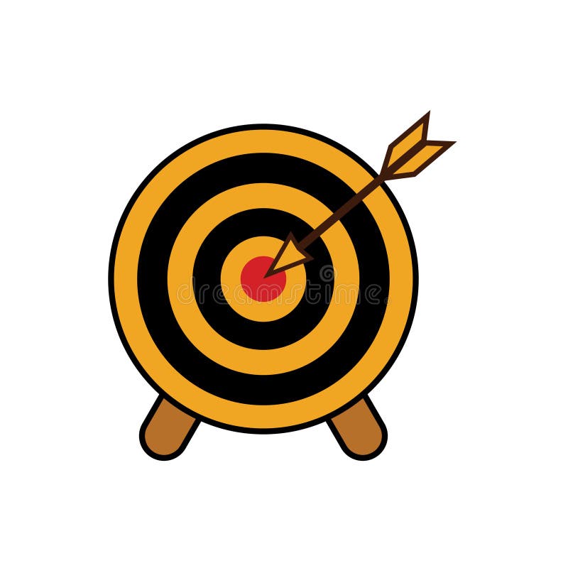 Arrow Hitting the Round Target Vector for Business Target Illustration ...