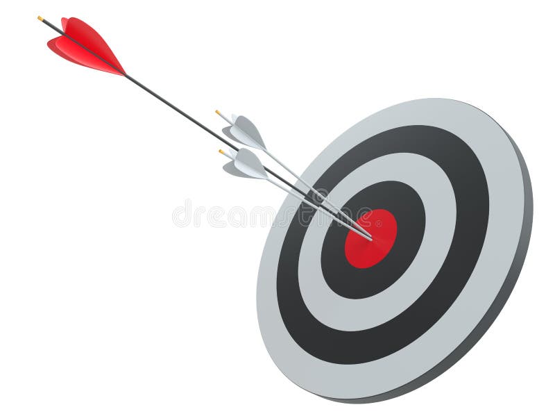 Arrow Hitting Target. Business Concept Stock Illustration ...