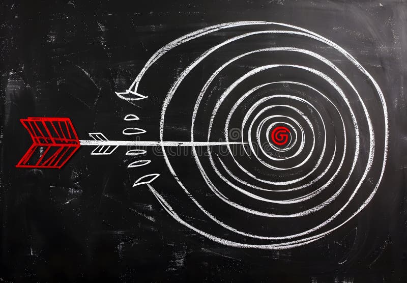 Arrow Hitting Target on Chalkboard Precision and Goal Achievement ...