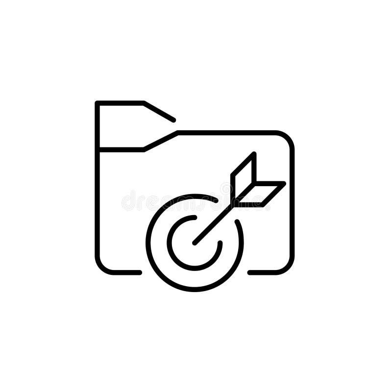 Arrow Hitting Target on File Folder. Pixel Perfect Vector Icon Stock ...