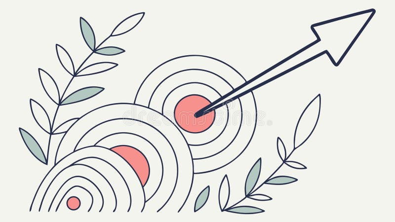 Arrow Hitting a Target with Growth Elements, Achievement, Vector Design ...