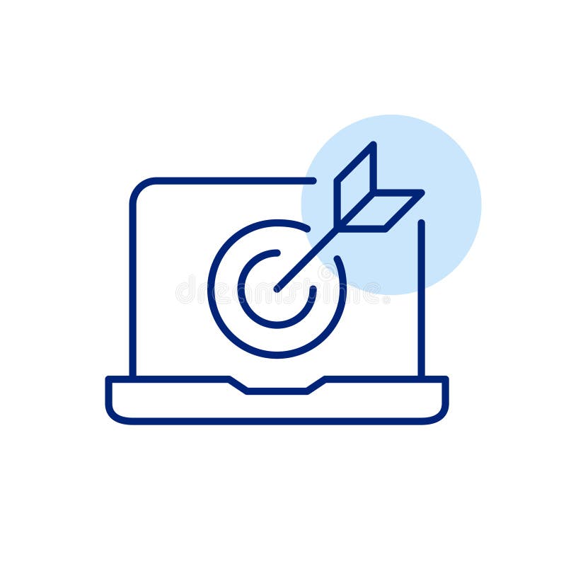 Arrow Hitting Target on Laptop Screen. Desktop Optimization, Precise ...