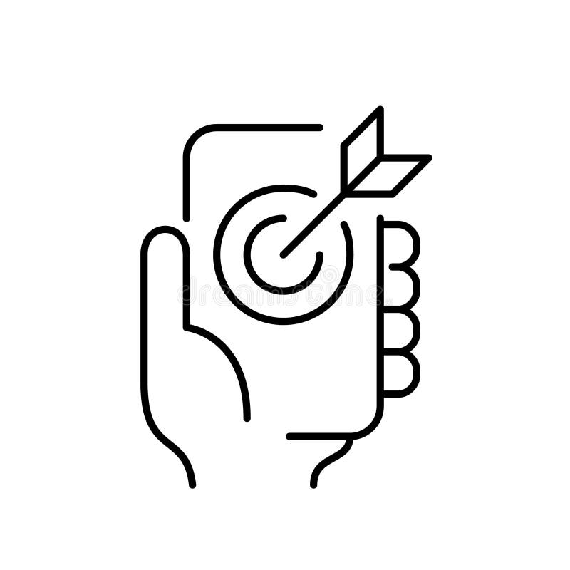 Arrow Hitting Target on Smartphone Screen. Precise Mobile Targeting. on ...