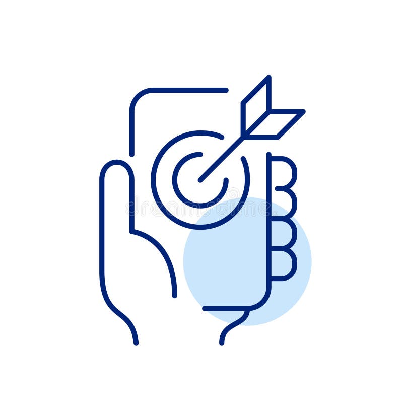 Arrow Hitting Target on Smartphone Screen. Precise Mobile Targeting. on ...