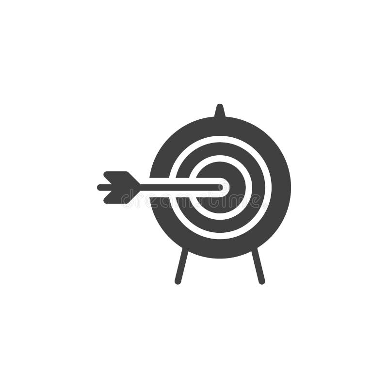 Arrow Hitting Target Vector Icon Stock Vector - Illustration of flat ...