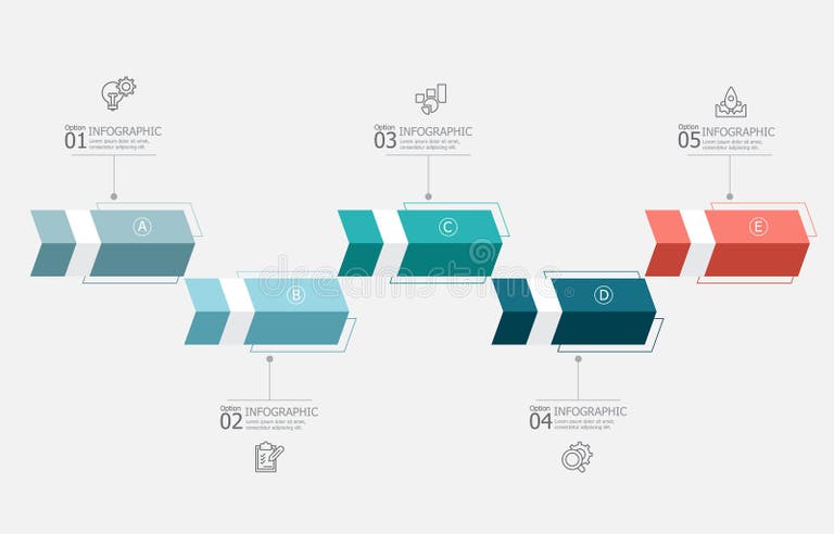 Arrow Horizontal Infographics Timeline Element Business Workflow Data ...